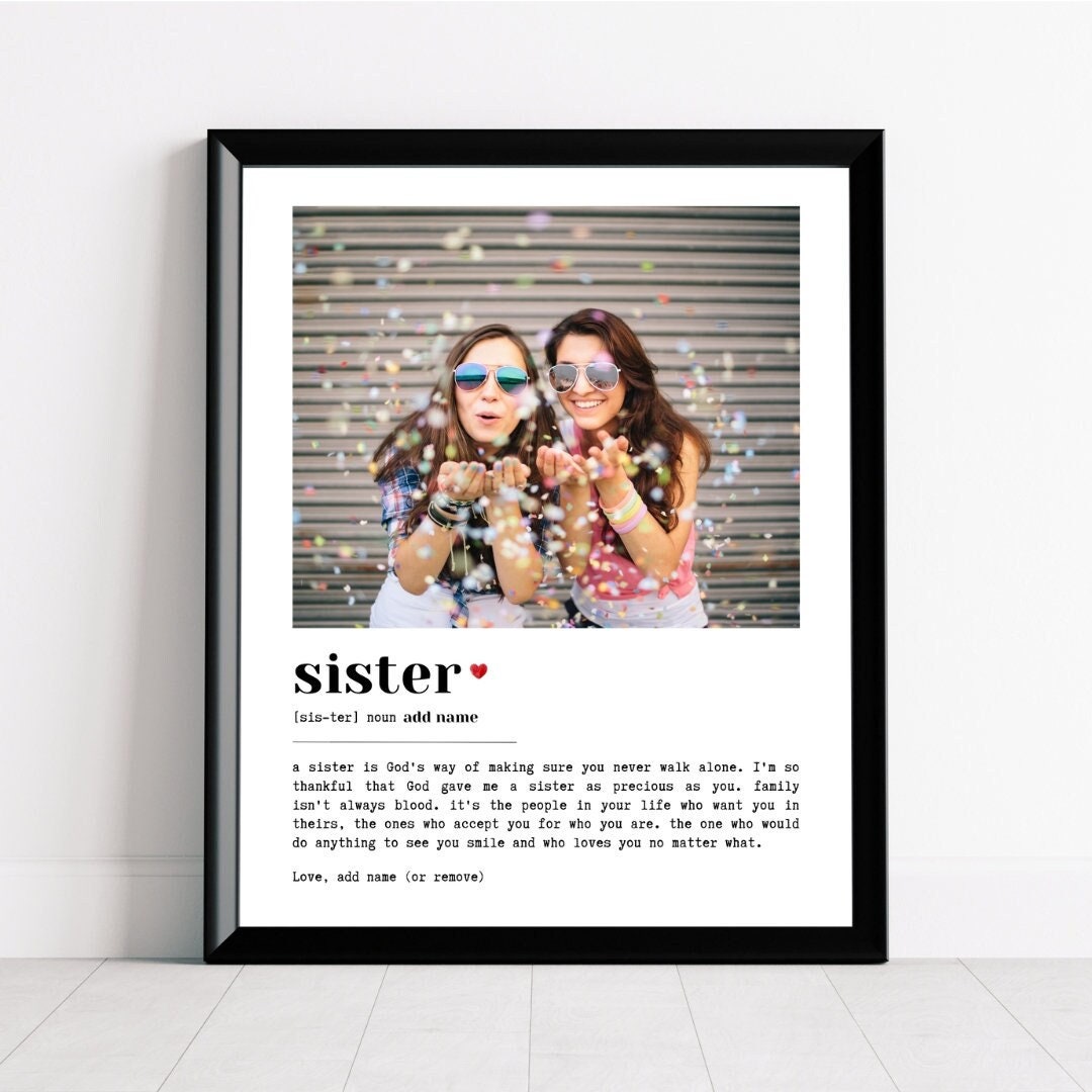Unbiological Sister Gift, Sister Definition Print, Sister N Law Gift ...