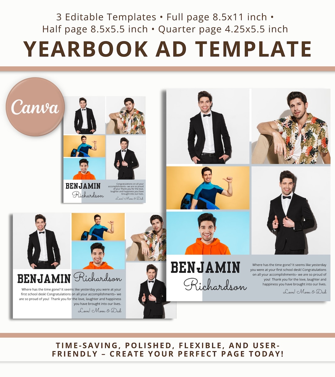 Yearbook Ad Template Boys, Graduation Yearbook Template, Yearbook ...