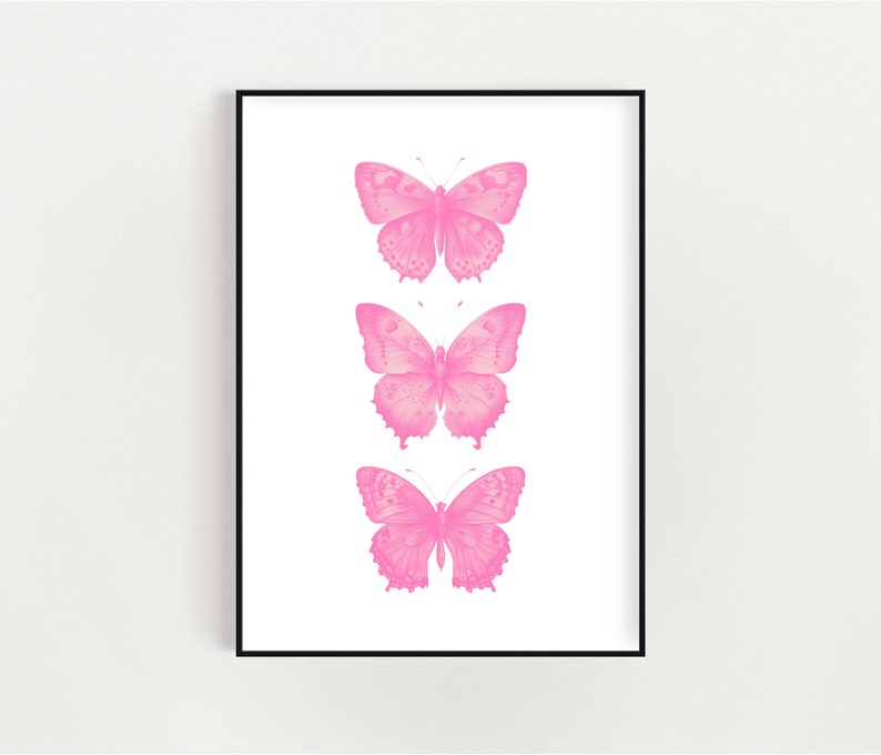 Preppy Wall Art Preppy Printable Butterflies Mushroom - Etsy
