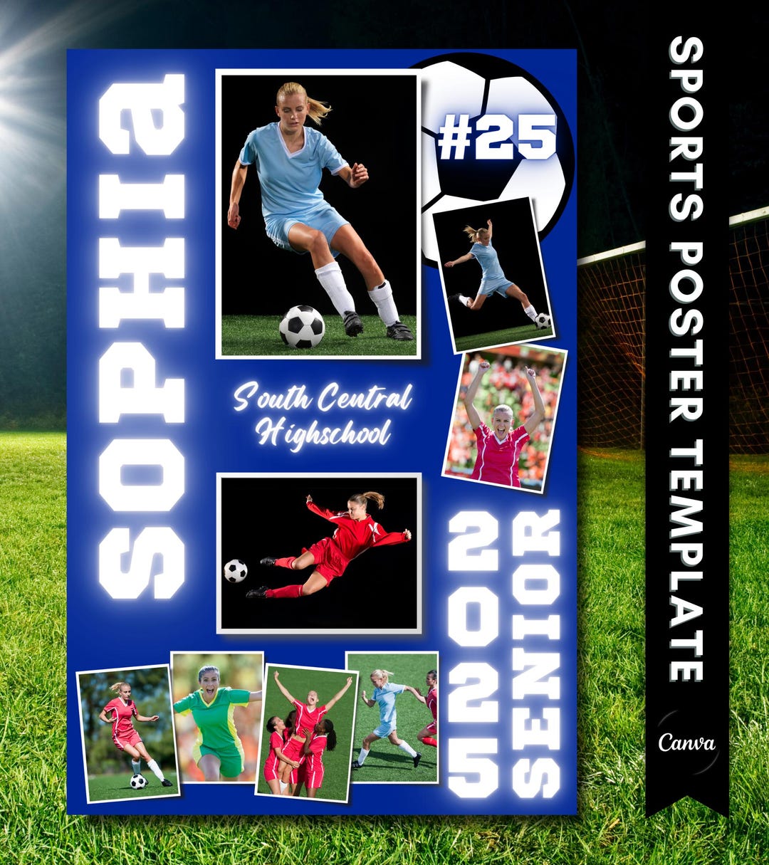 Senior Poster Soccer Senior Night Soccer Poster Canva Template Soccer ...