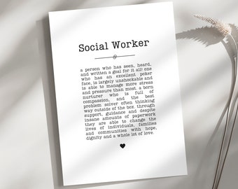 Social Worker Alphabet Print Social Worker Sign Social Worker Gift ...