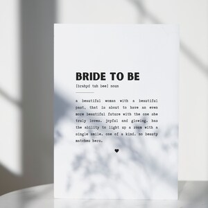 Bride to Be Definition Print: Engagement Gift (digital Download) - Etsy