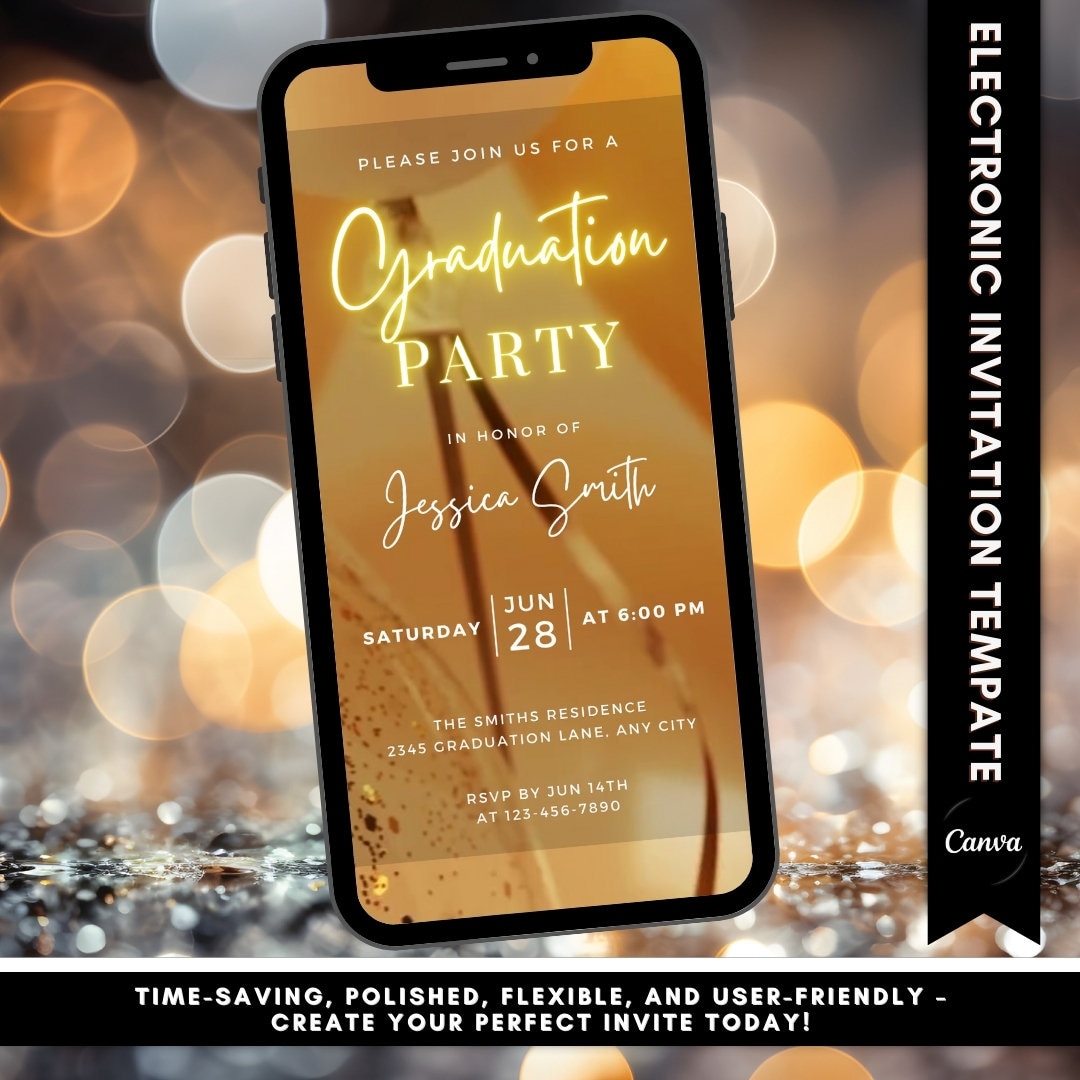 Graduation Invitation Animated Digital Invitations for - Etsy
