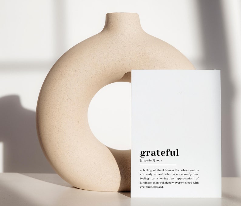 Grateful Definition Print, Gratitude Definition, Gratitude Gift ...
