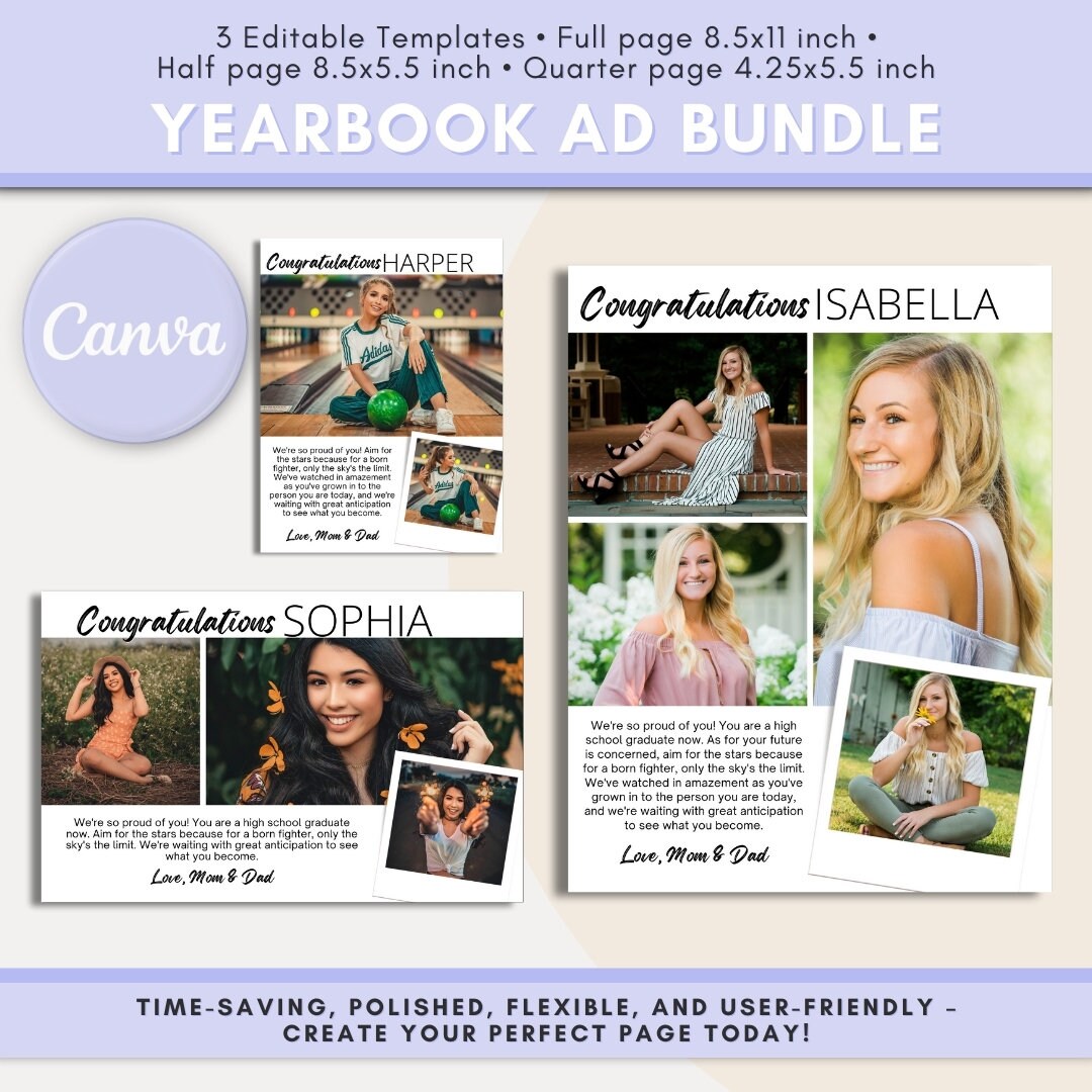 Yearbook Dedication Page Bundle Middle School Yearbooks - Etsy