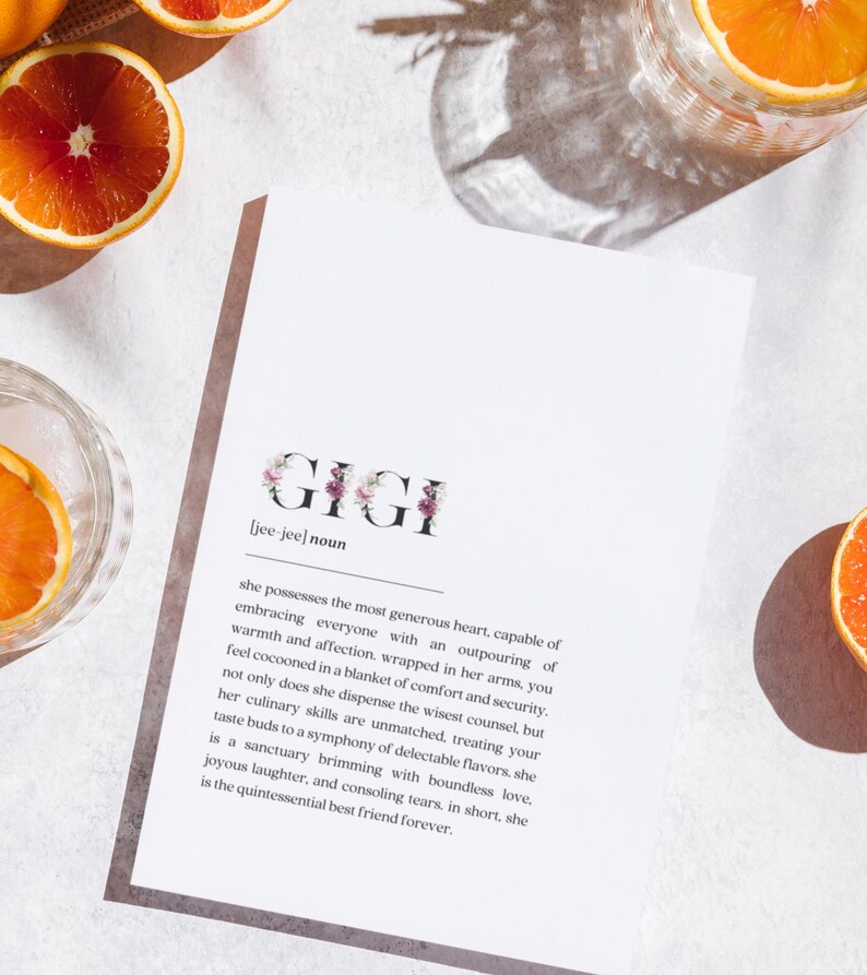 Gigi Definition Print: Grandma Gift, Pregnancy Announcement (digital ...
