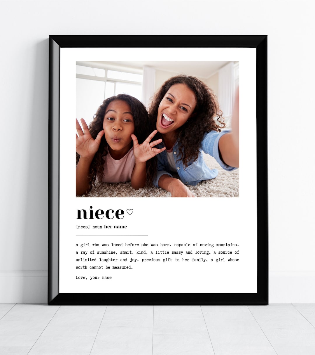 Personalized Niece Definition Print: Sentimental Gift for Niece ...