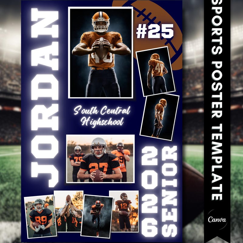 Senior Football Poster - Etsy
