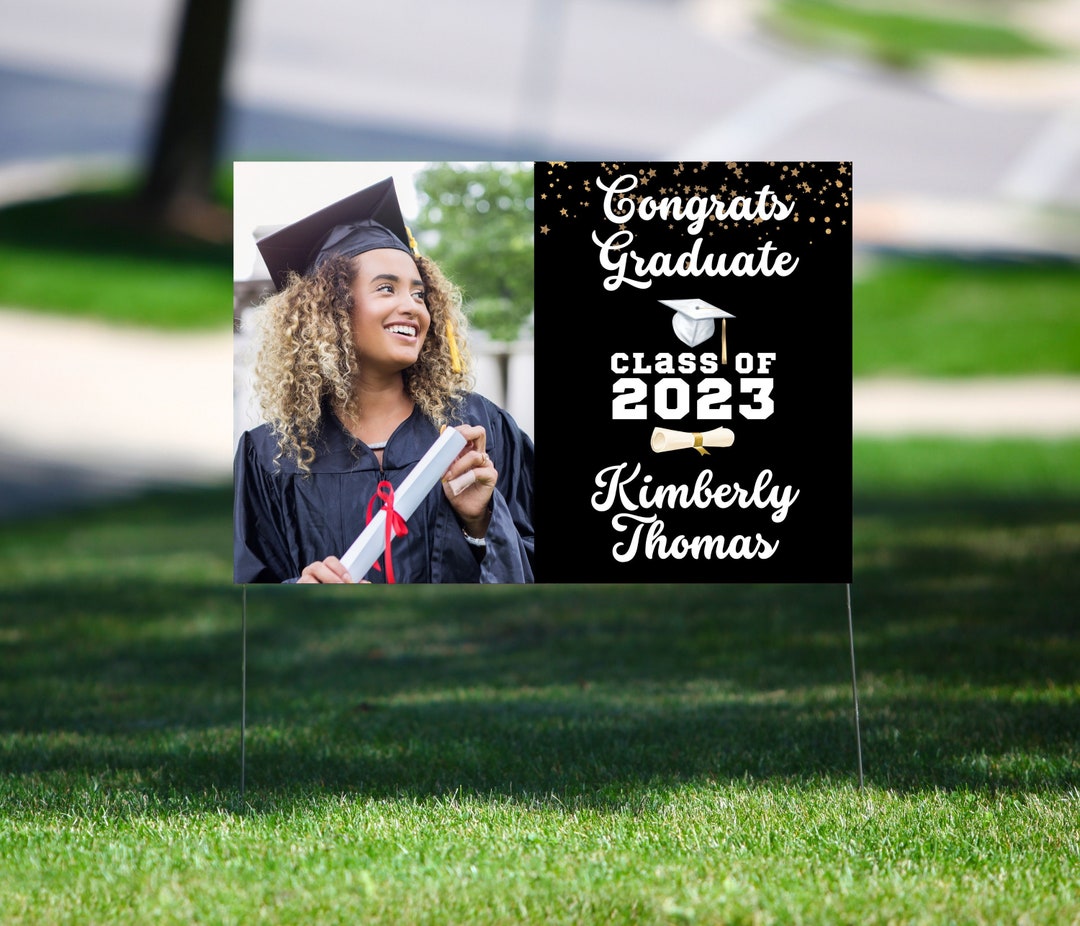 Graduation Yard Sign 2024 Canva Template Grad Yard Sign Template Senior ...