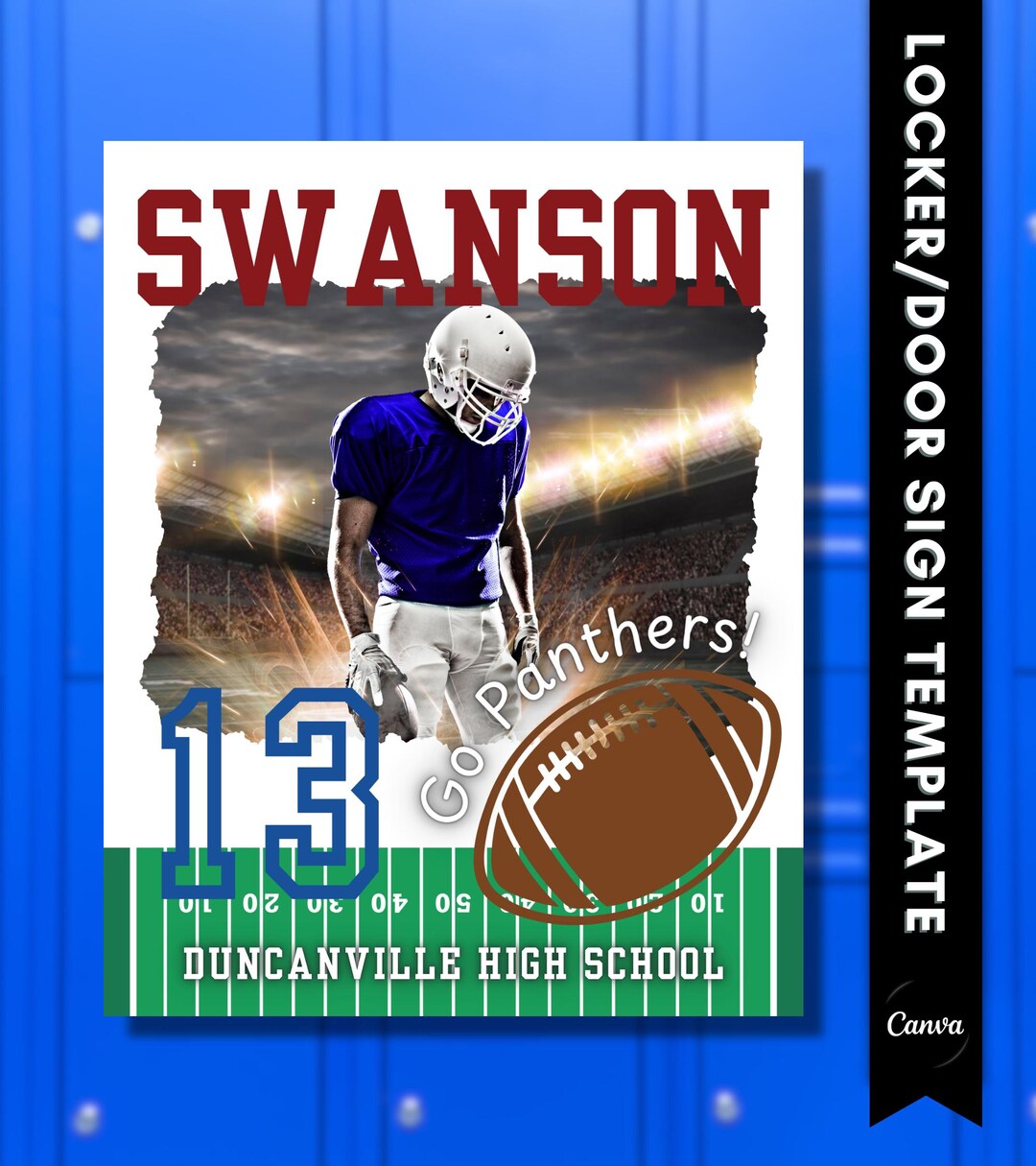 Editable Football Locker Sign Template: Pep Rally Decor (digital ...