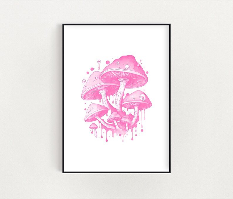Preppy Wall Art Preppy Printable Butterflies Mushroom - Etsy