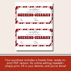 Printable Weekend Away Voucher Template, Weekend Getaway Voucher Ticket ...
