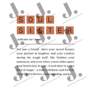 Soul Sister Definition Print, Friend Gift (digital Download - Etsy