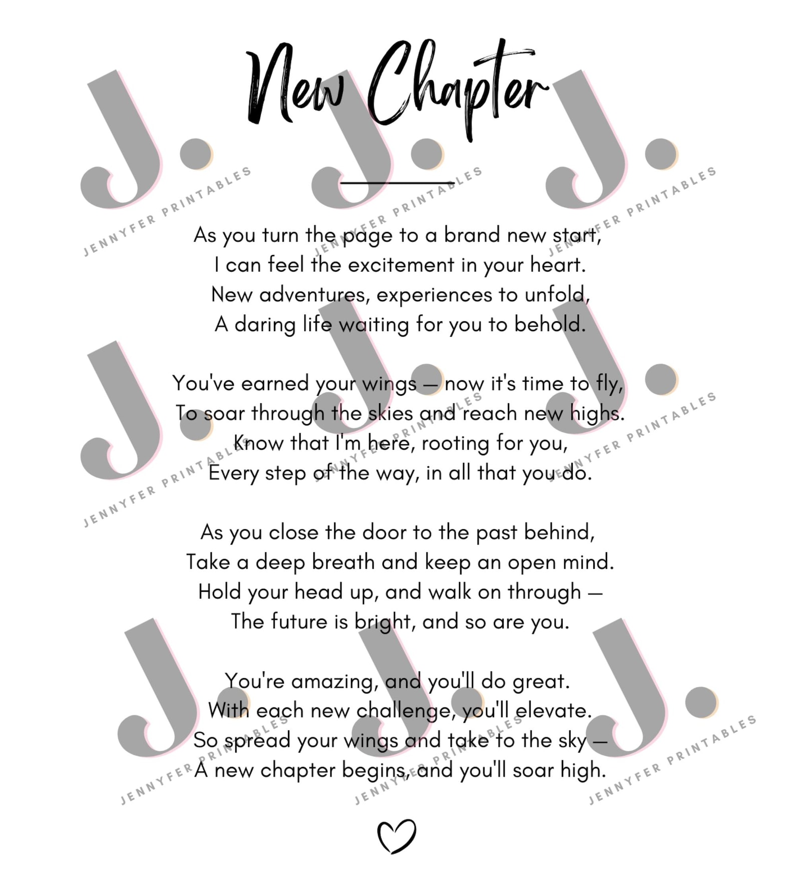 New Chapter Poem Print, Inspirational Quote (digital Download) - Etsy