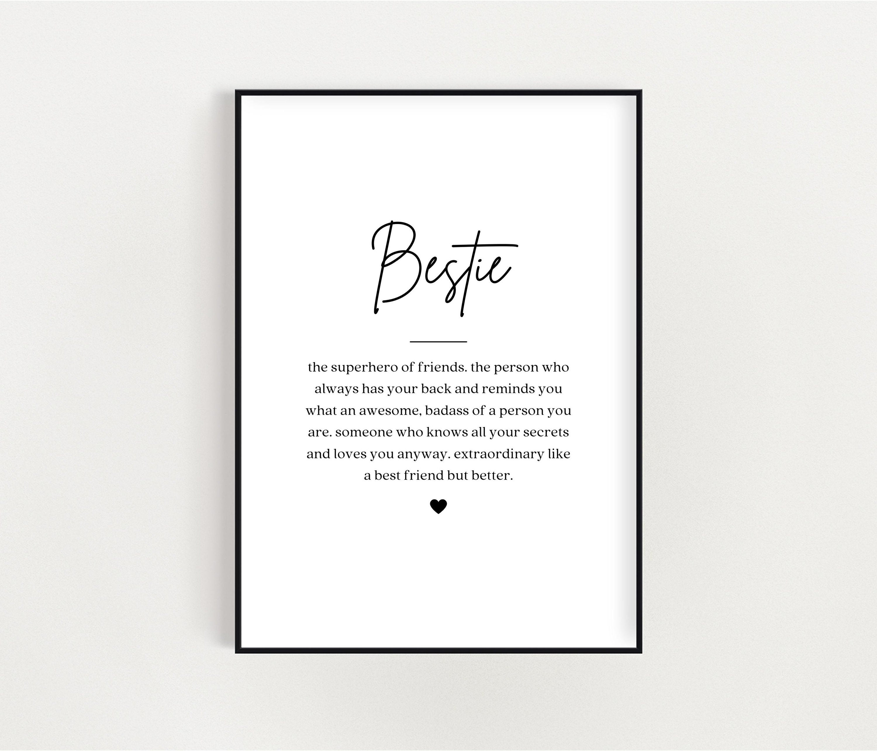 Bestie Definition Wall Art Best Friend Gift Definition - Etsy