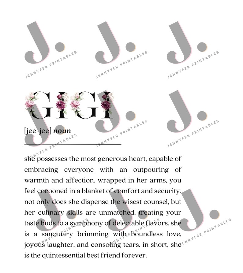 Gigi Definition Print: Grandma Gift, Pregnancy Announcement (digital ...