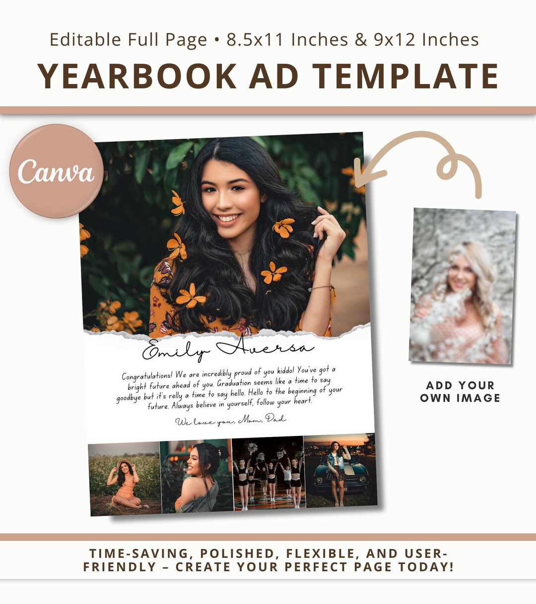 Yearbook Ad Canva Template Senior Yearbook Template Custom Senior ...