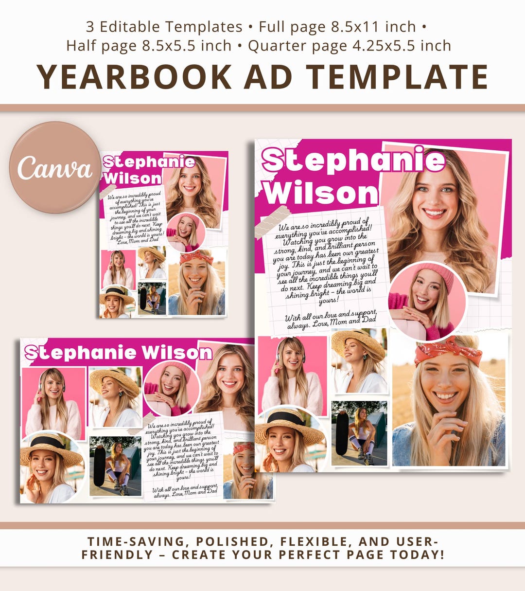 Yearbook Ad Template Girl, Yearbook Ad Template Full Page Girl ...