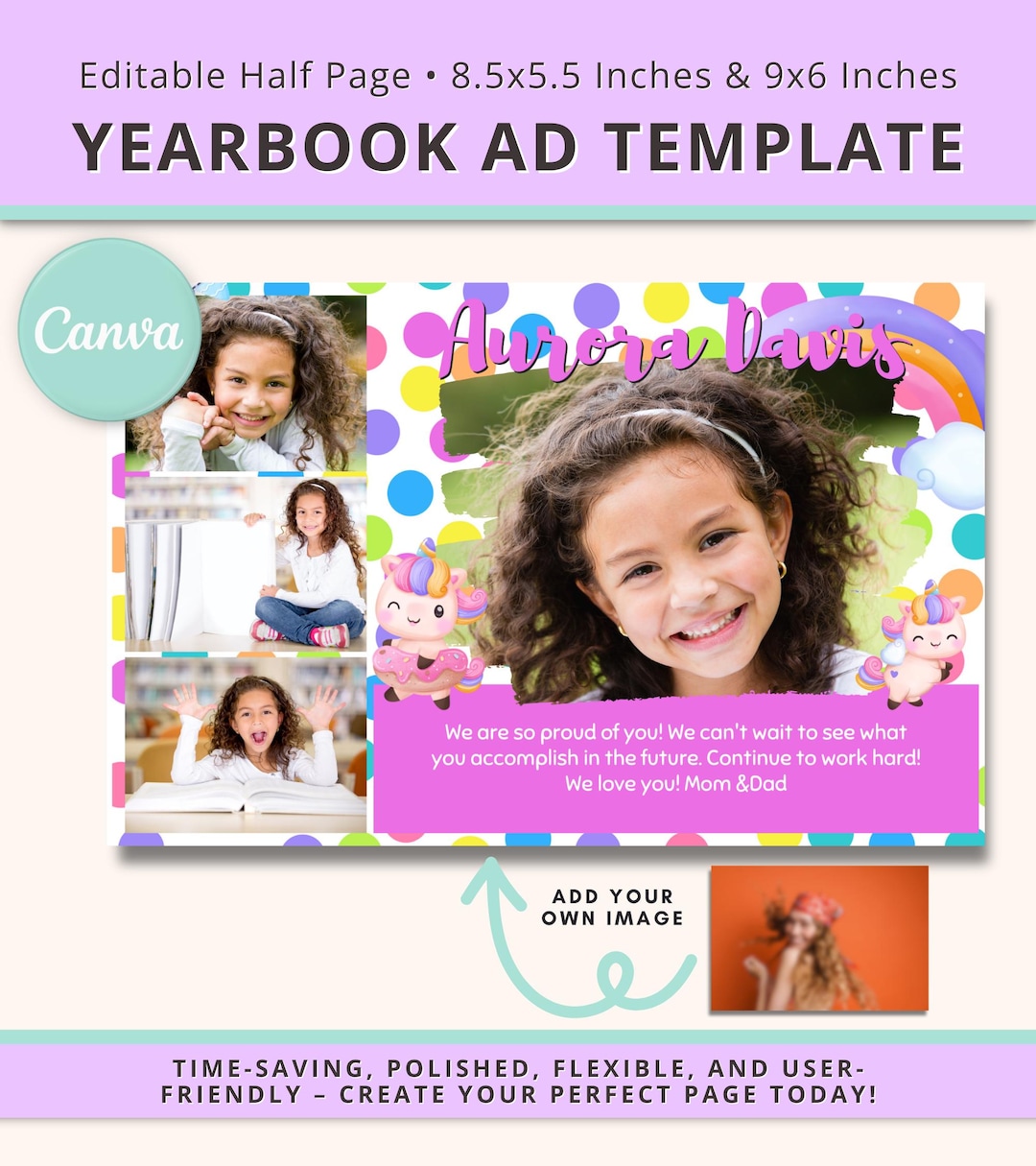 Elementary Yearbook Template, School Yearbook Ad Template Elementary, 8 ...