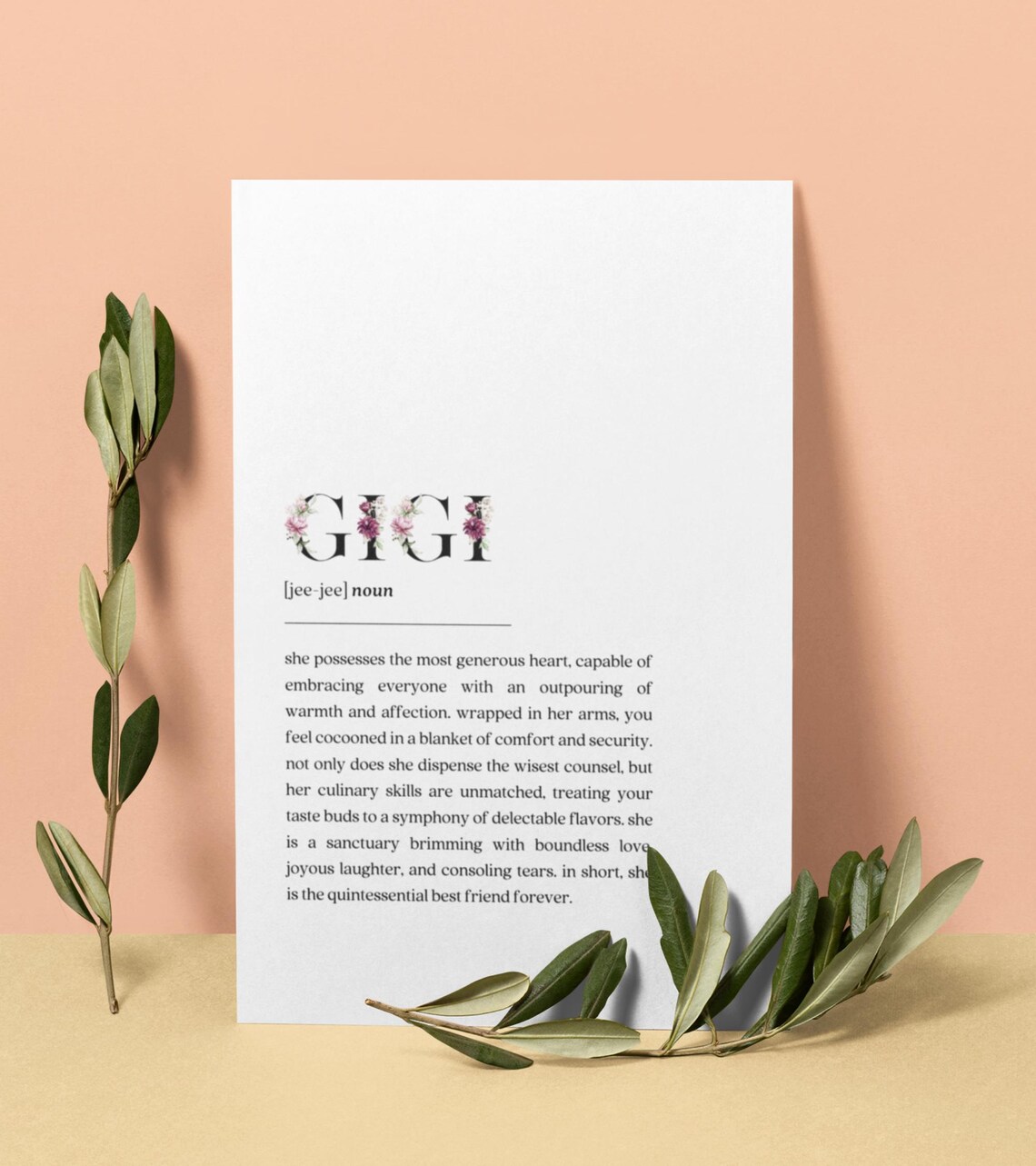Gigi Definition Print: Grandma Gift, Pregnancy Announcement (digital ...