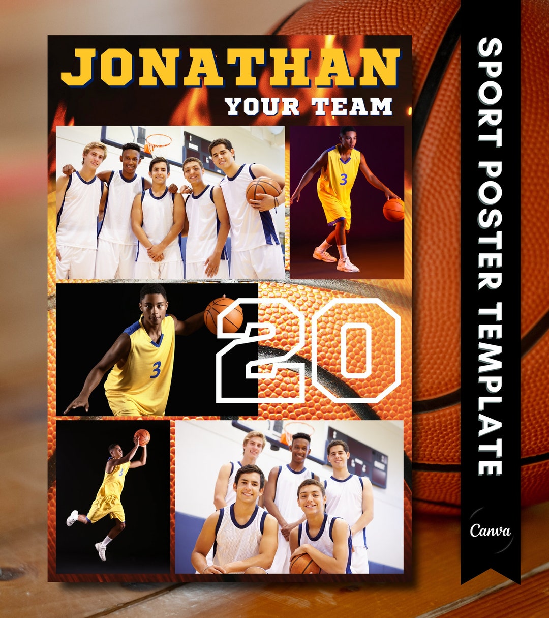 Basketball Senior Night Poster Template: Customizable Canva Design ...