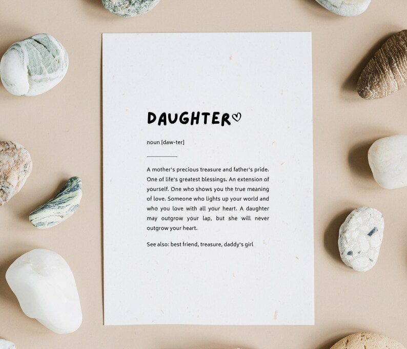 Daughter Definition Print Graduation Gifts for Daughter From | Etsy