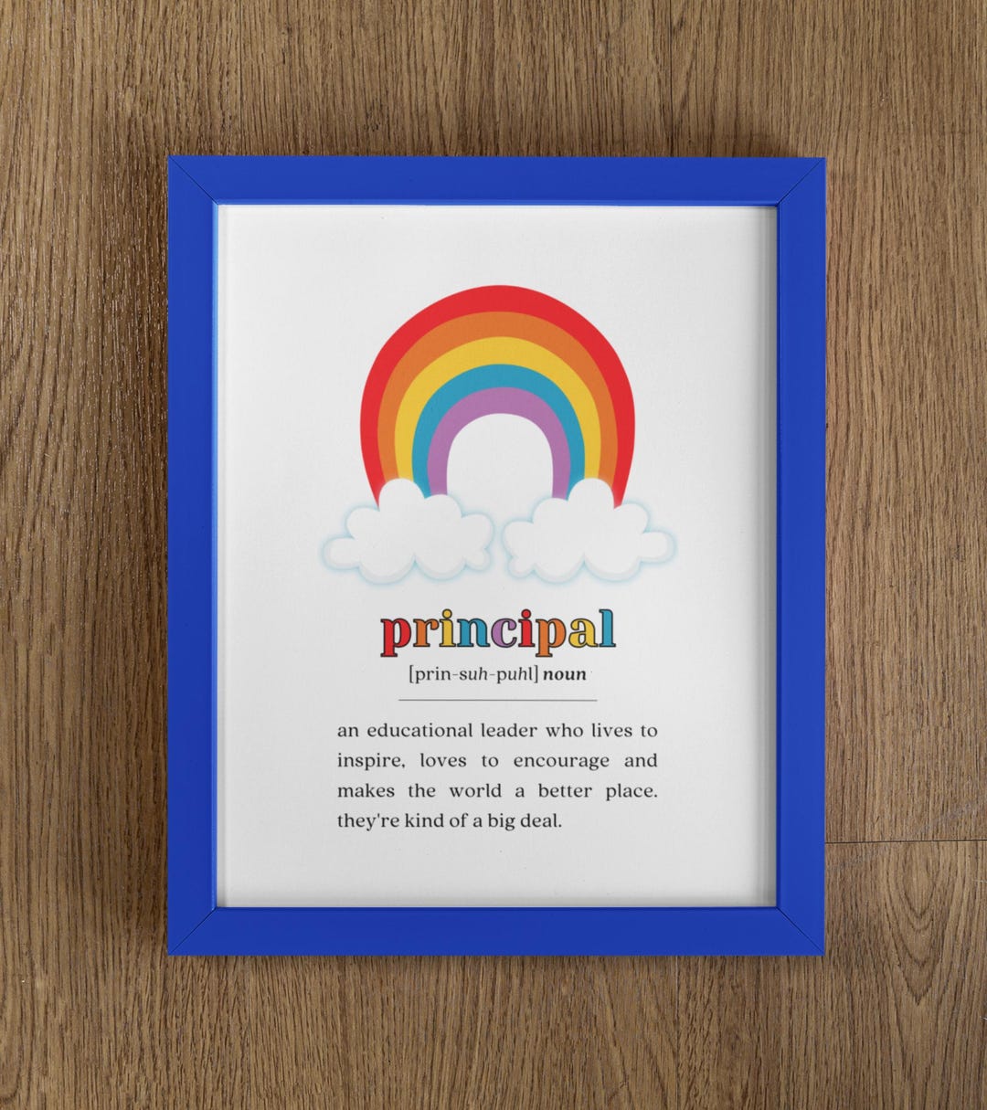 Rainbow Principal Definition Printable, Principal Gift, Principal Sign ...