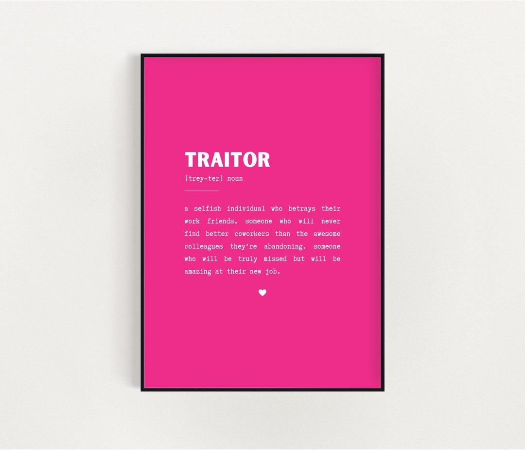 Traitor Definition Farewell Gift for Coworker Gift for - Etsy