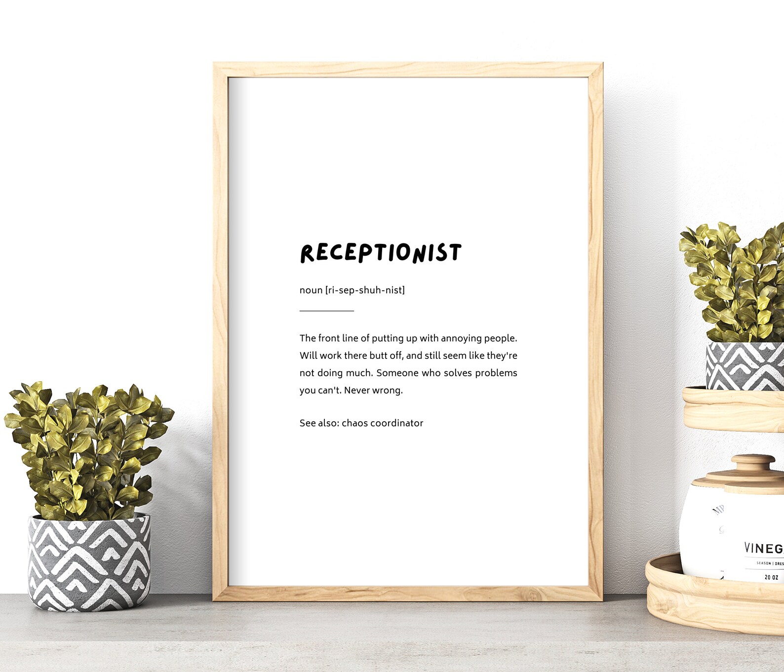 Receptionist Definition Print Gift Receptionist Gift - Etsy
