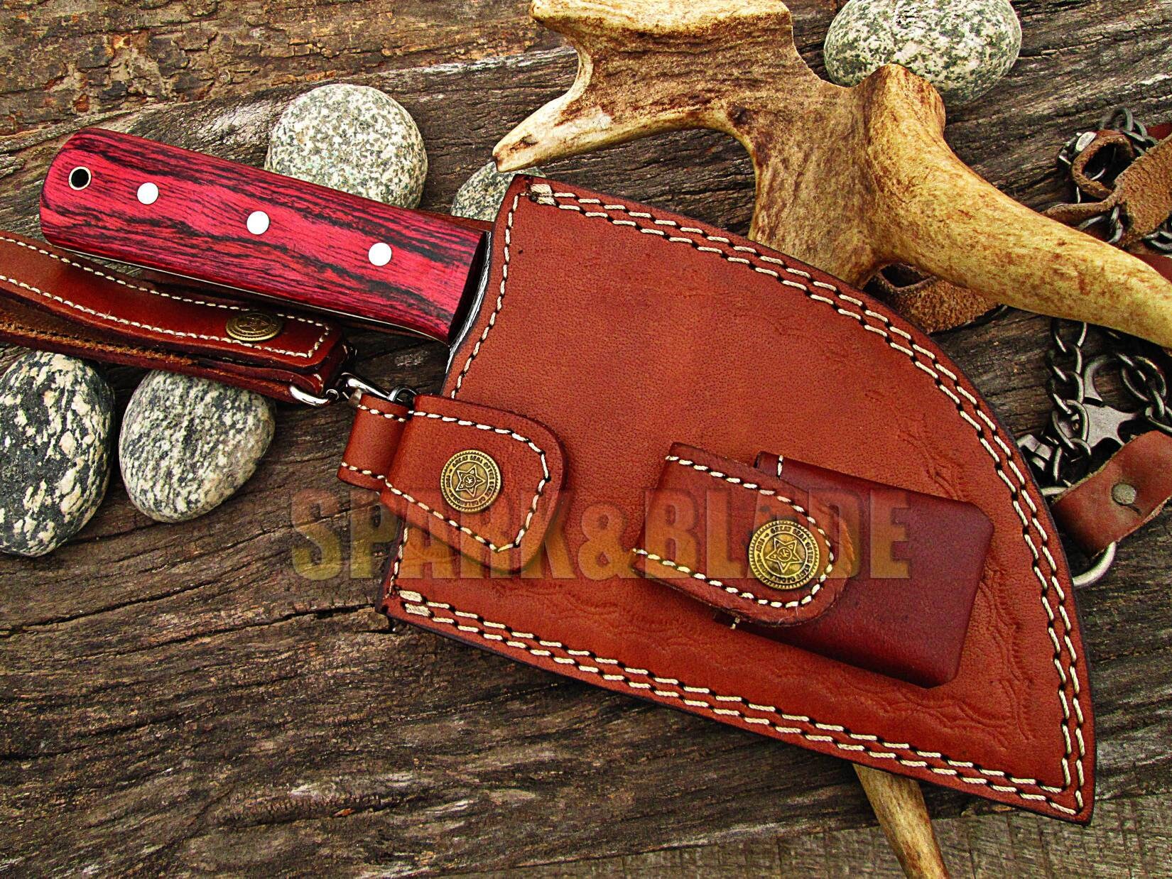 11 Long Handmade Damascus Steel Full Tang Cleaver | Etsy