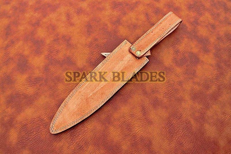 14 Long Custom Handmade Leather Sheath Fits up to 8__9 Cutting Blade ...