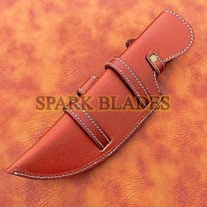 11" Long Custom Handmade Leather Sheath for Tracker Knife Fits up to 11 ...