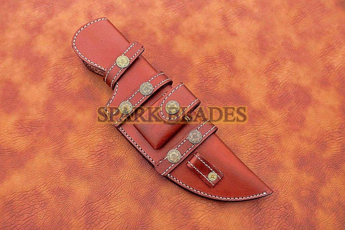 11 Long Custom Handmade Leather Sheath for Tracker Knife Fits up to 11 ...