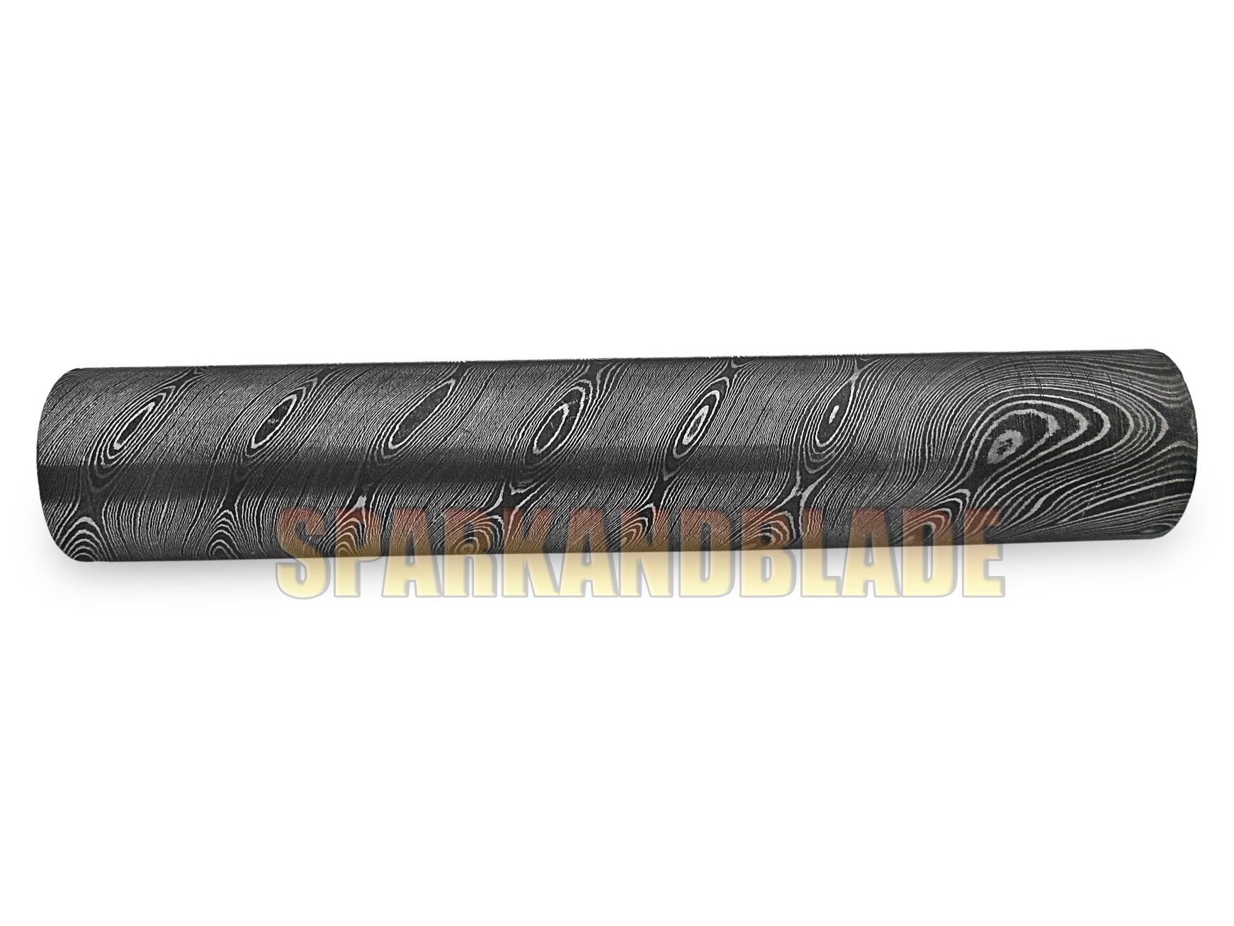5" Long Custom Handmade Damascus Steel Round Bar With 25.5mm(approx ...