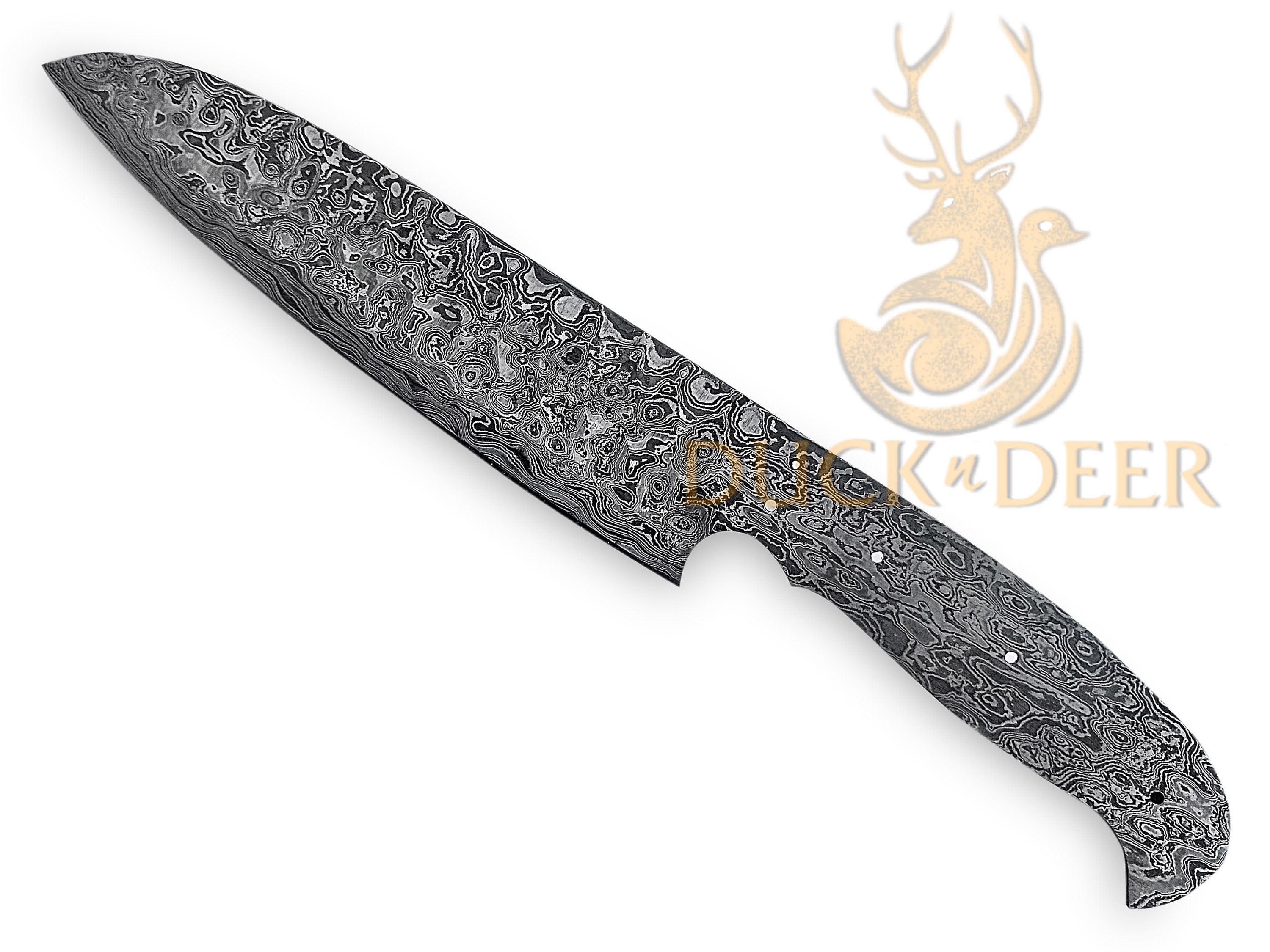 13" Long Custom Handmade Damascus Steel Chef Knife Blank Blade Kitchen ...