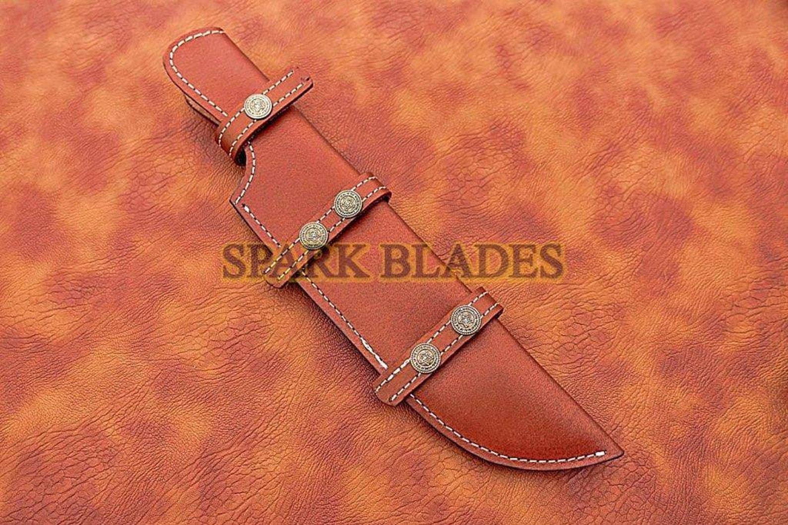 13" Long Custom Handmade Leather Sheath for Fixed Blade Knife Fits up ...
