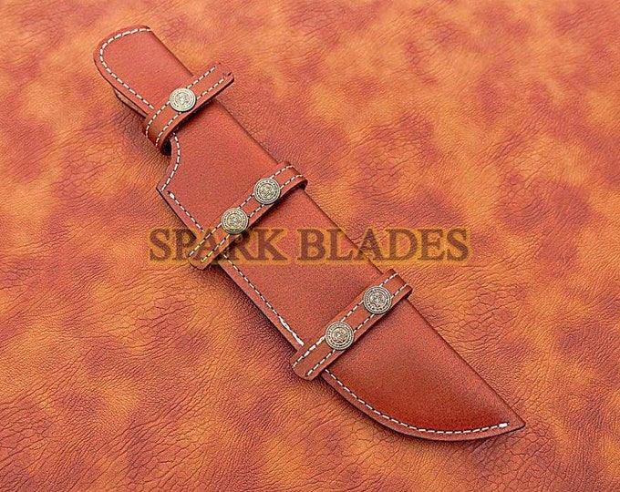 13 Long Custom Handmade Leather Sheath for Fixed Blade Knife Fits up to ...