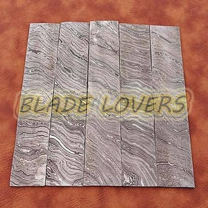 Set of 5 Damascus Billets 10" Long Custom Handmade Damascus Steel ...