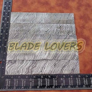 Set of 5 Damascus Billets 10" Long Custom Handmade Damascus Steel ...