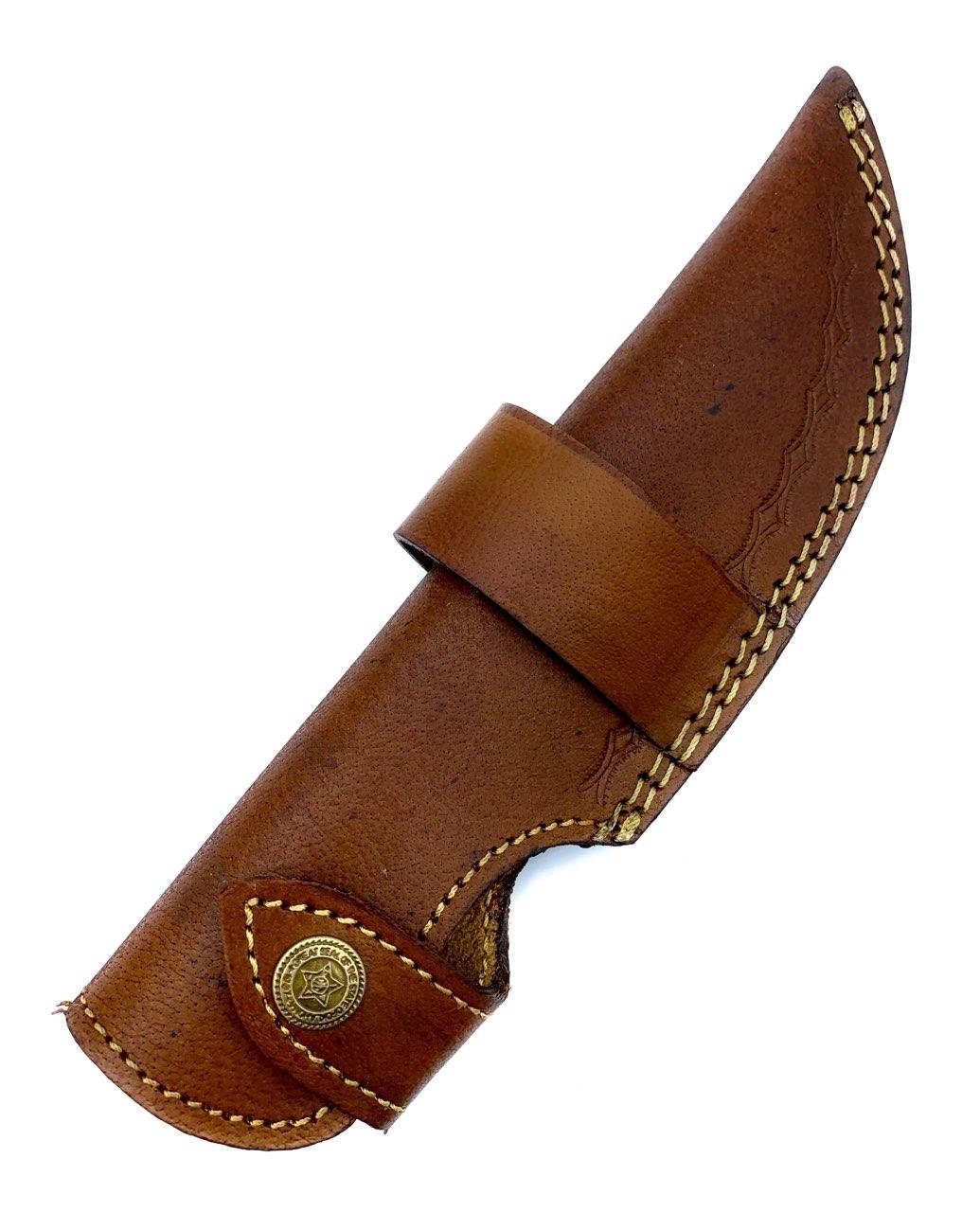 9" Long Custom Handmade Leather Sheath Fits up to 5"--5.5" Cutting ...