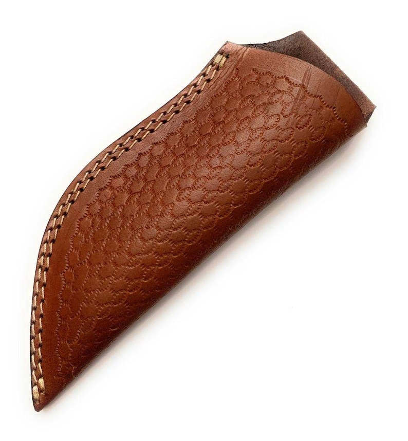 8" Long Custom Handmade Leather Sheath for Fixed Blade Knife. 2" Wide ...