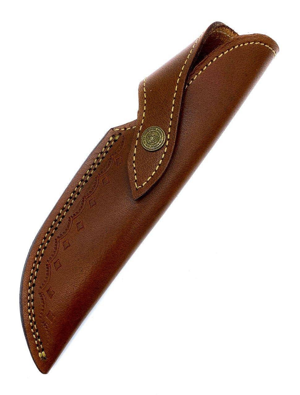 9" Long Custom Handmade Leather Sheath for Fixed Blade Knife Fits up to ...