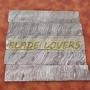 Set of 5 Damascus Billets 10" Long Custom Handmade Damascus Steel ...