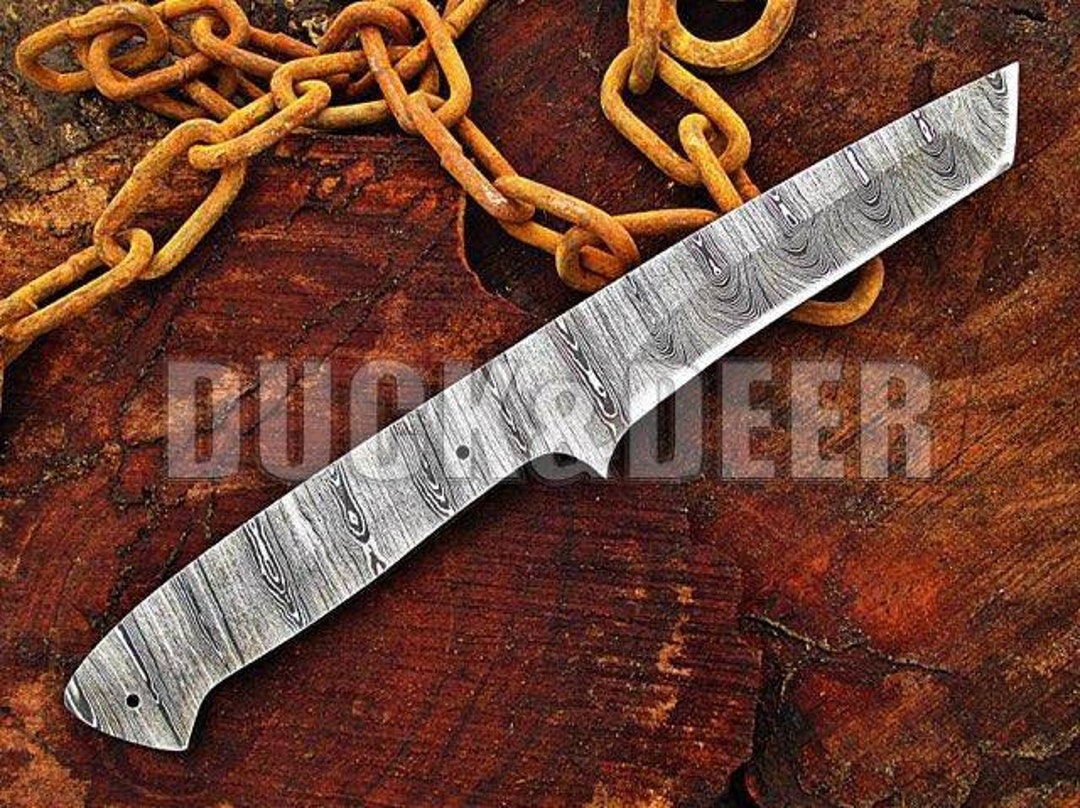 Handmade Damascus Steel Tanto Knife Blank Blade, 9.25". YCB119 - Etsy