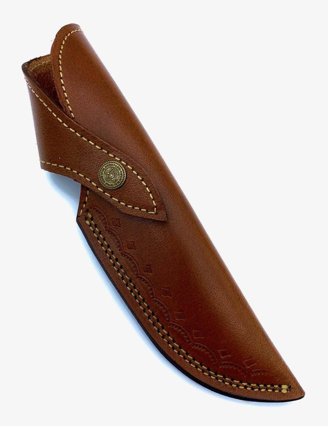 9" Long Custom Handmade Leather Sheath for Fixed Blade Knife Fits up to ...