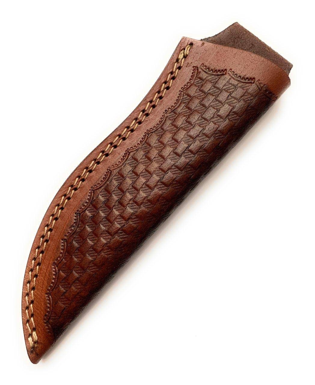 8" Long Custom Handmade Leather Sheath for Fixed Blade Knife. 1.75 ...