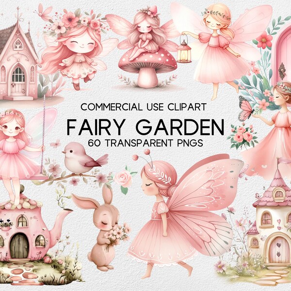 Fairy Garden Clipart - Etsy