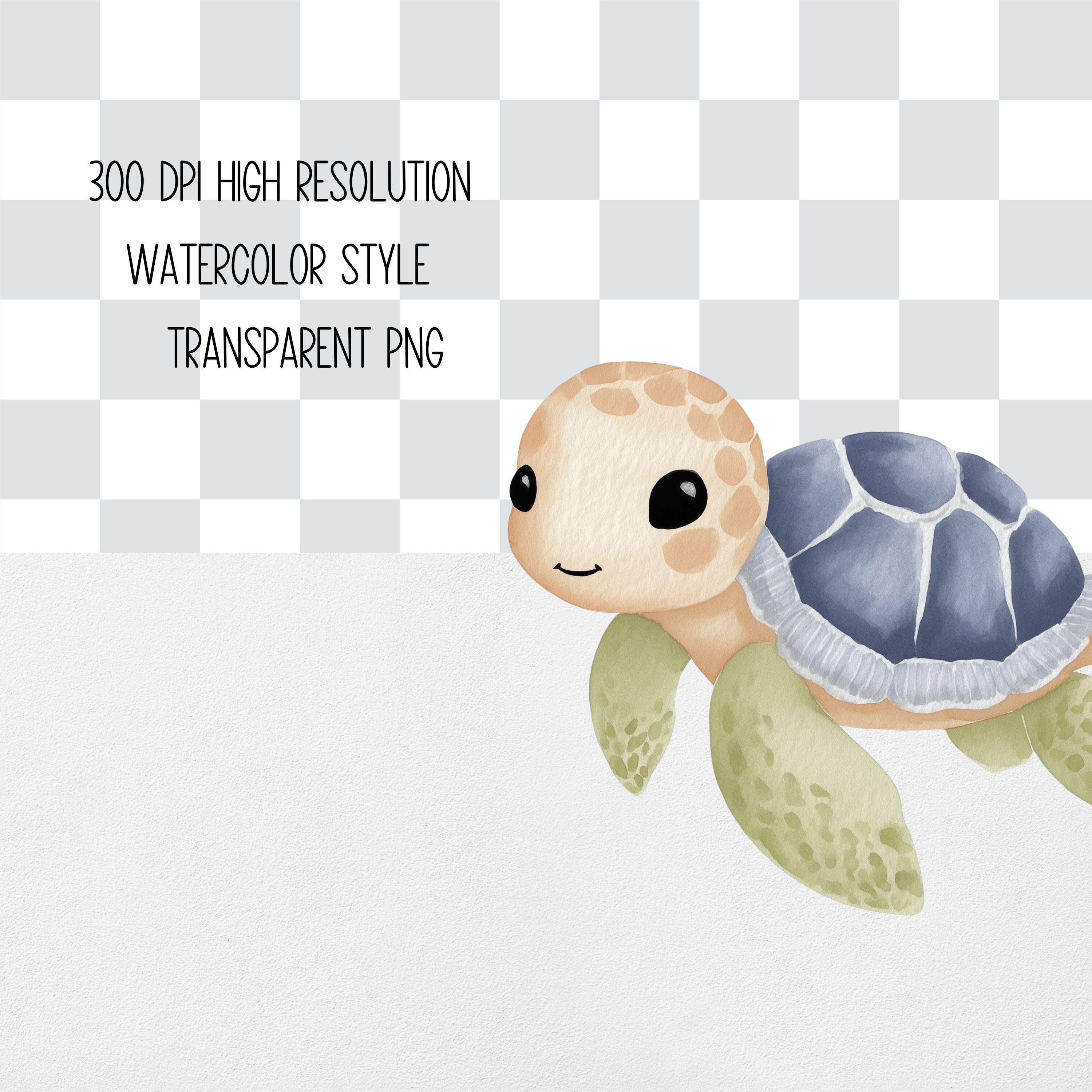 Undersea Watercolor Clipart Nursery Decor, Cute Ocean Animals PNG ...