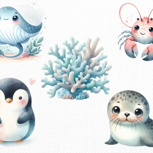 Watercolor Under the Sea Clipart Bundle, Ocean Nursery Nautical PNG ...