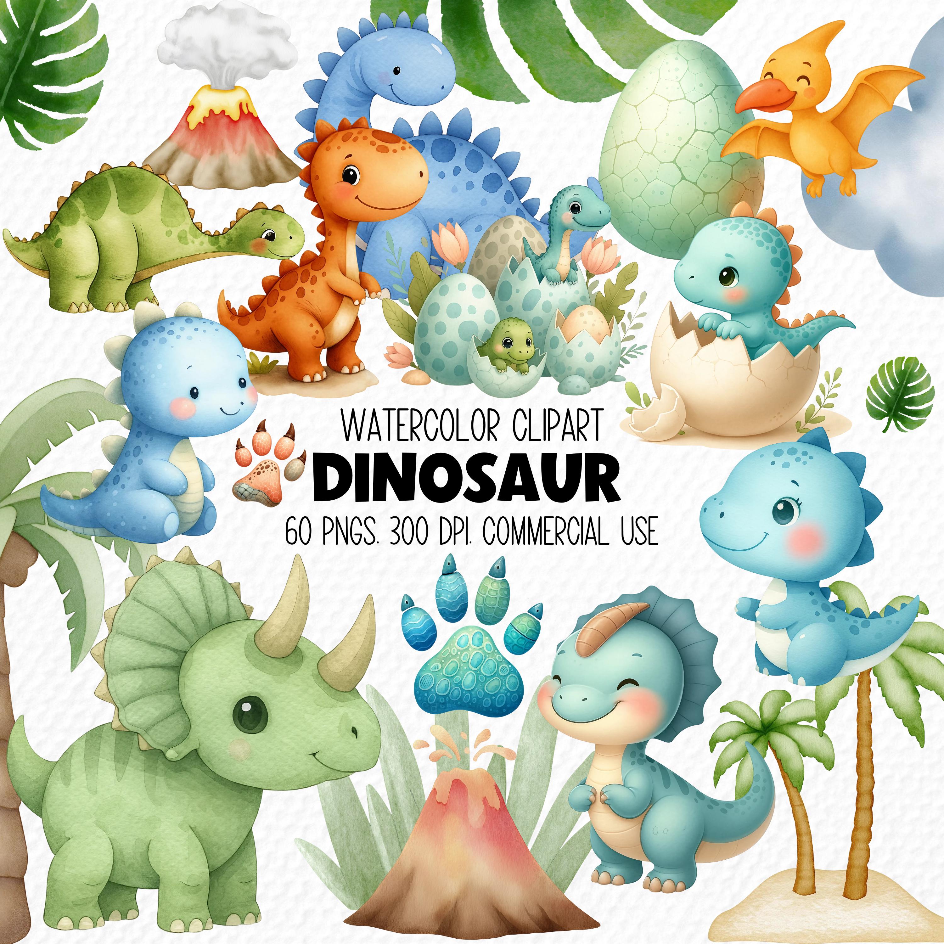 Dinosaur Watercolor Clipart Bundle PNG (digital Download) - Etsy